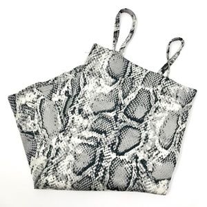 Tops | Snake Print Cowl Cami Black White | Poshmark